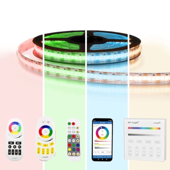 RGBW COB ledstrip complete sets - Egale lichtlijn - LedstripKoning.be
