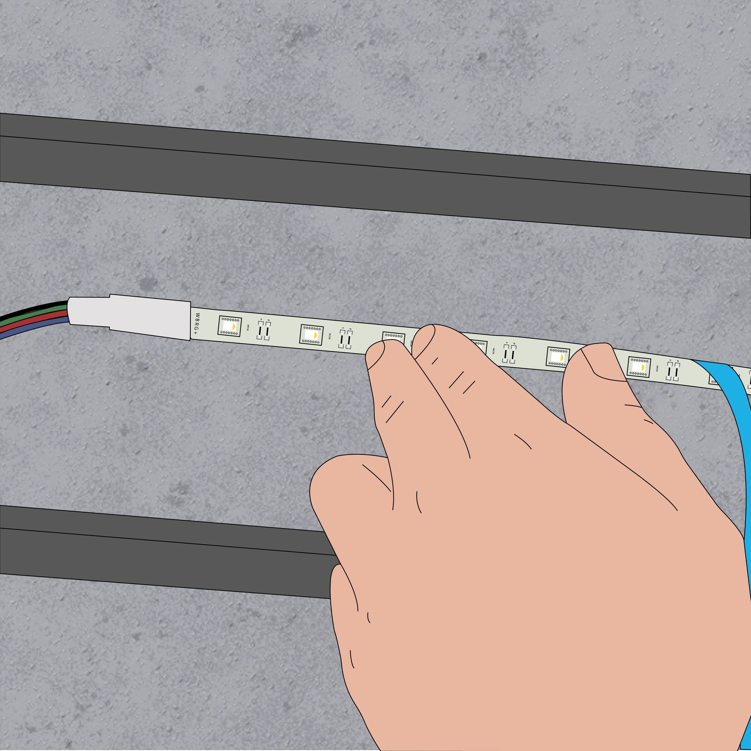 Leer hoe u een led strip moet installeren met zelfklevende 3M tape ...